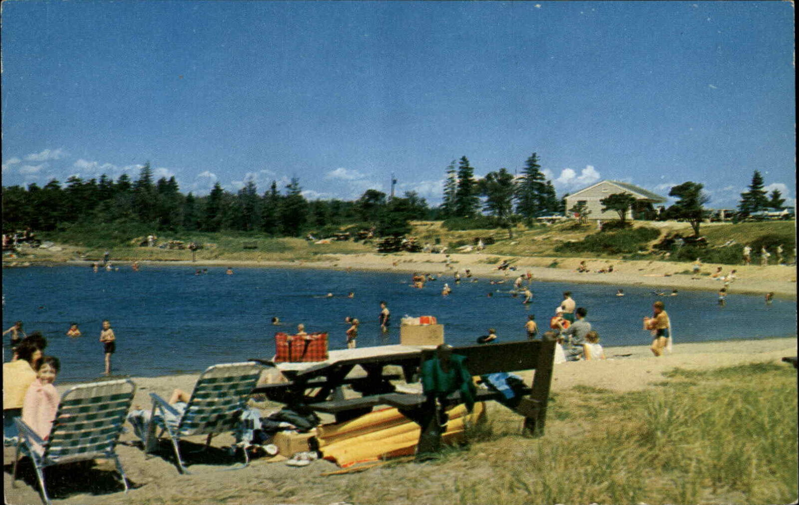 Georgetown Maine ME Reid State Park Tidal Pool Beach Scene c1950s-60s ...