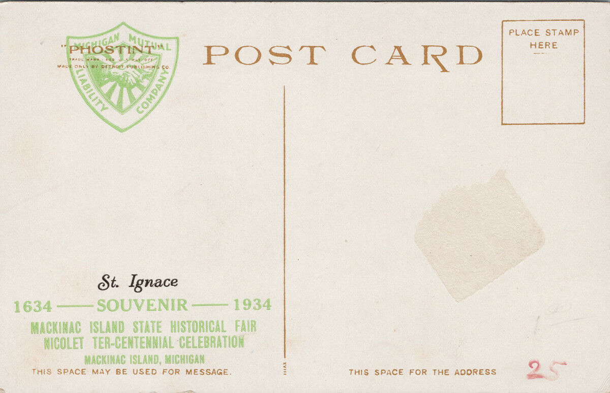 USA Flag Old Glory St. Ignace MI Mackinac Island State Fair Postcard H2 ...