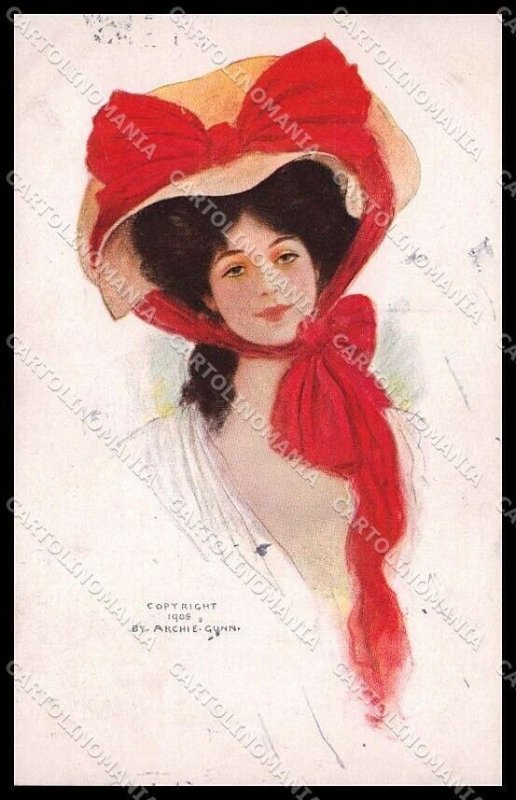 Illustratori Artist Signed Archie Gunn Fashion Lady cartolina ZG7734 ...