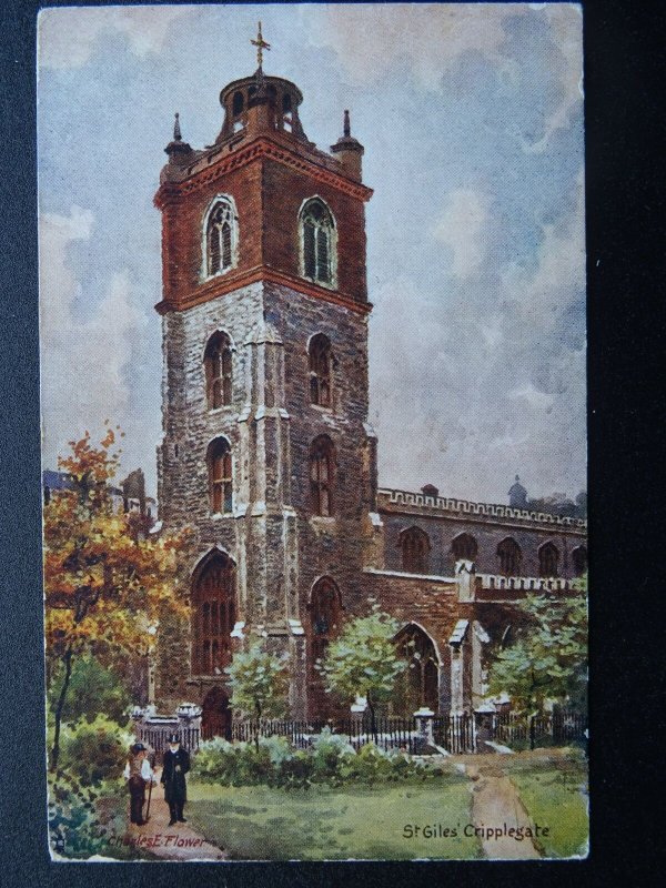 Old London Churches ST. GILES CRIPPLEGATE c1905 Postcard by Raphael ...