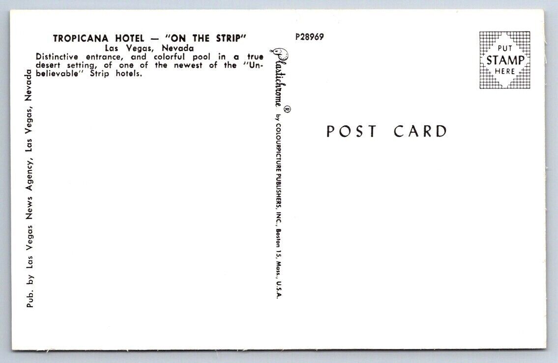 Tropicana Hotel, Las Vegas Nevada, Vintage Chrome Split View Postcard ...