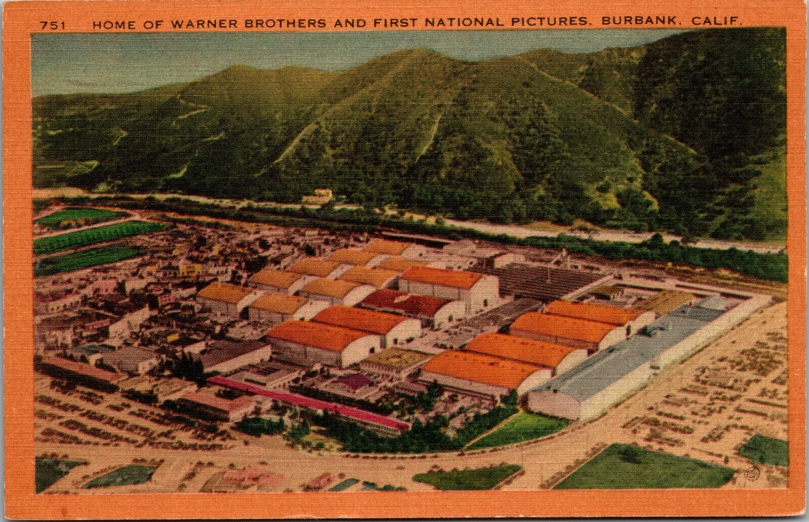 Burbank, California Home of Warner Bros., First National Pics., Aerial ...