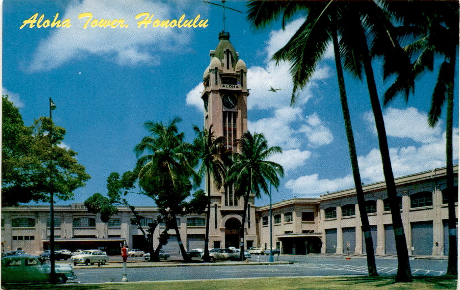 Aloha Tower Honolulu Hawaii Mike Roberts landmark lighthouse c postcard ...