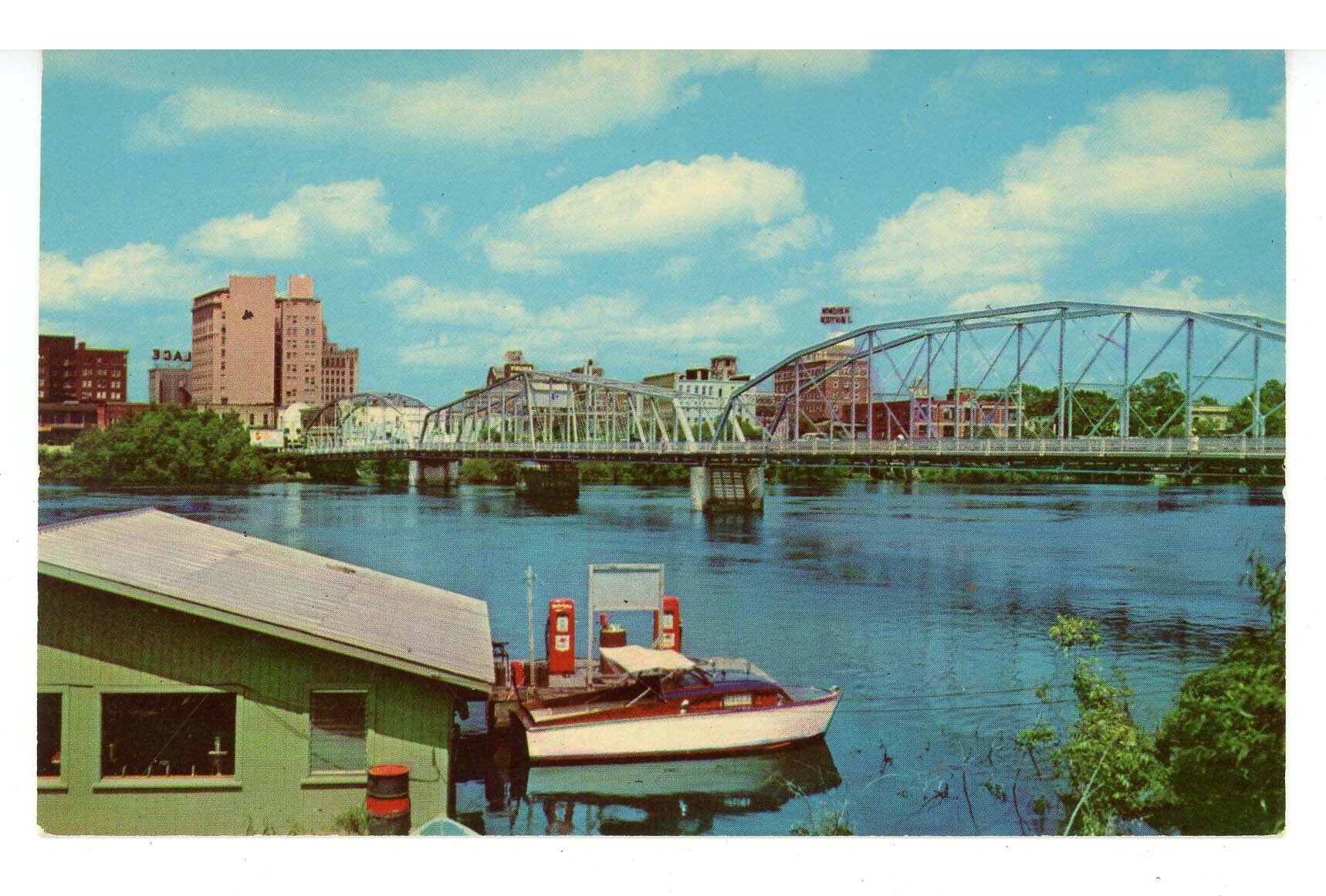 LA - Monroe. Skyline & De Siard Street Bridge Over Ouachita River ca ...