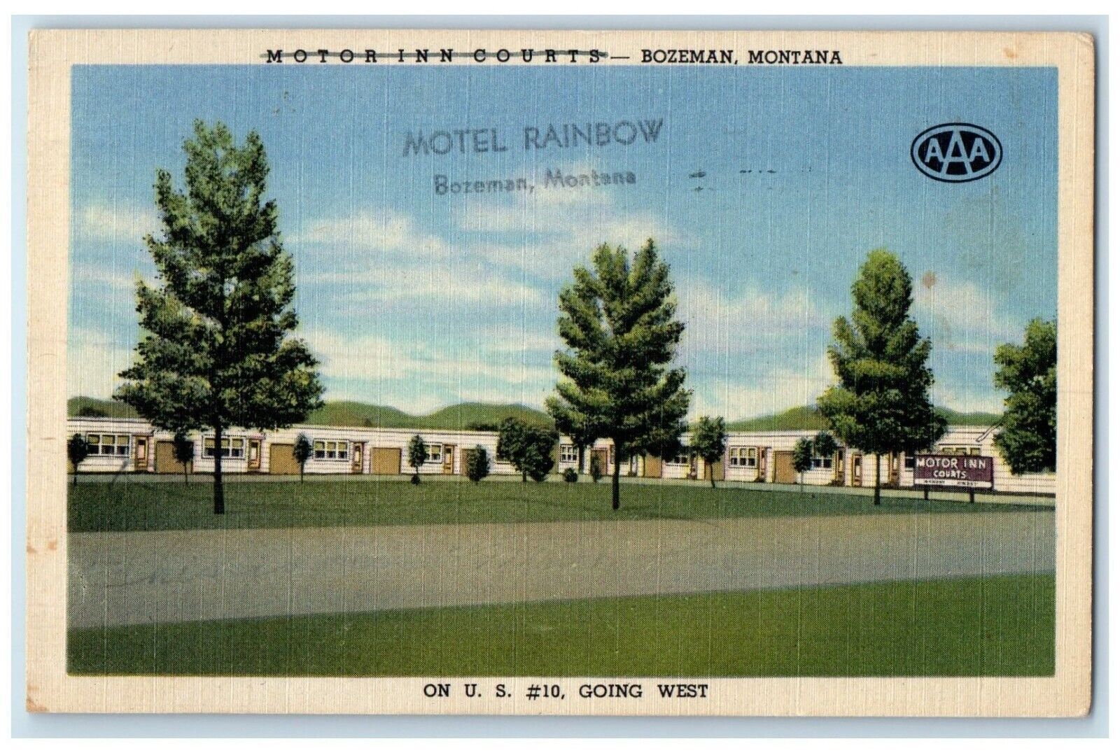 1958 Motor Inn Courts Motel Rainbow Garages Exterior Bozeman Montana MT ...