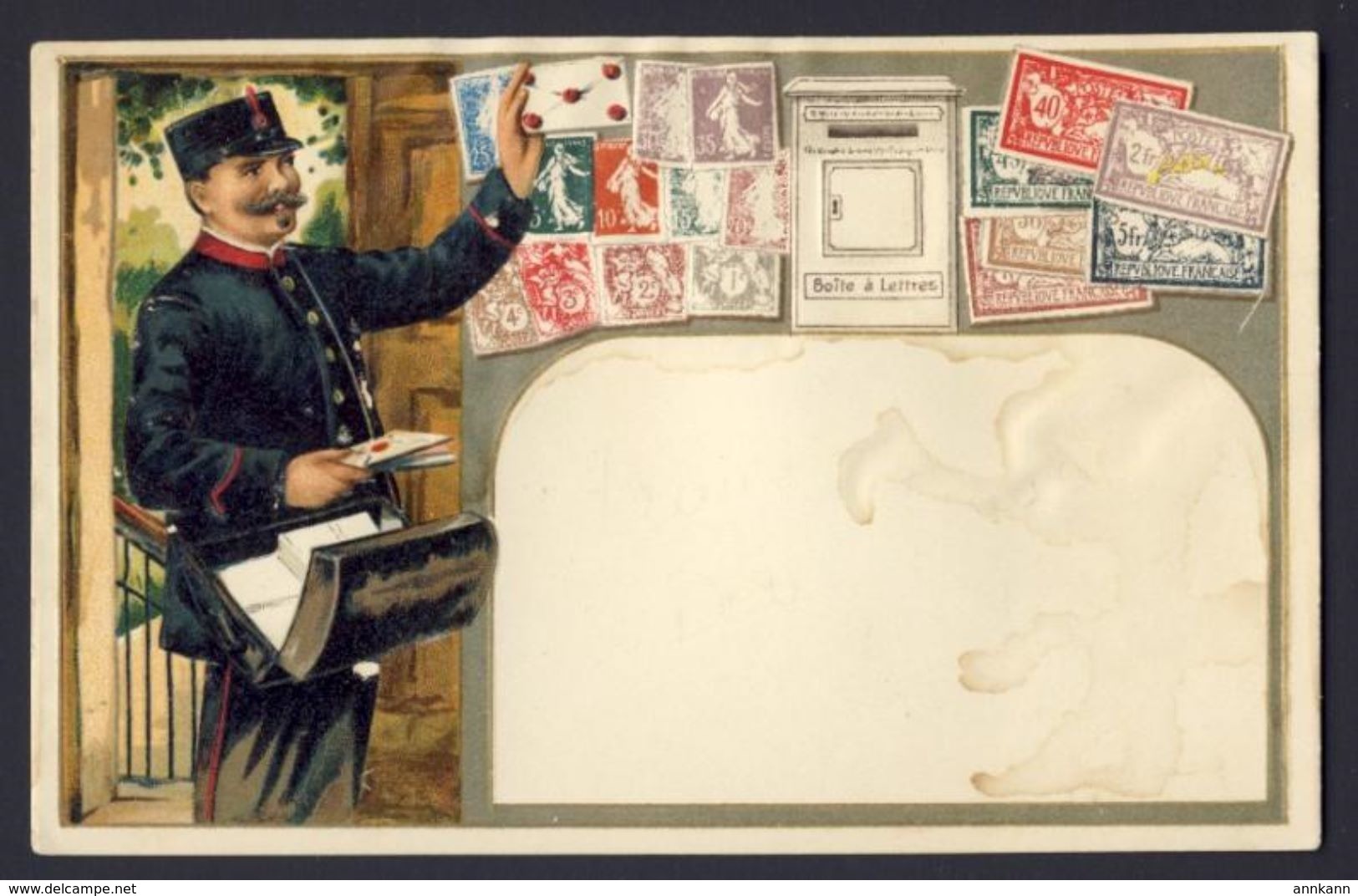 Postman letter in hand putting into letter-box, pictures of early ...