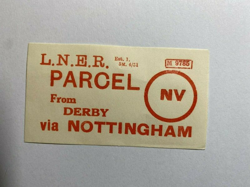 Railway Luggage Label - Lner Parcel via Nottingham (Ww46) | Topics ...