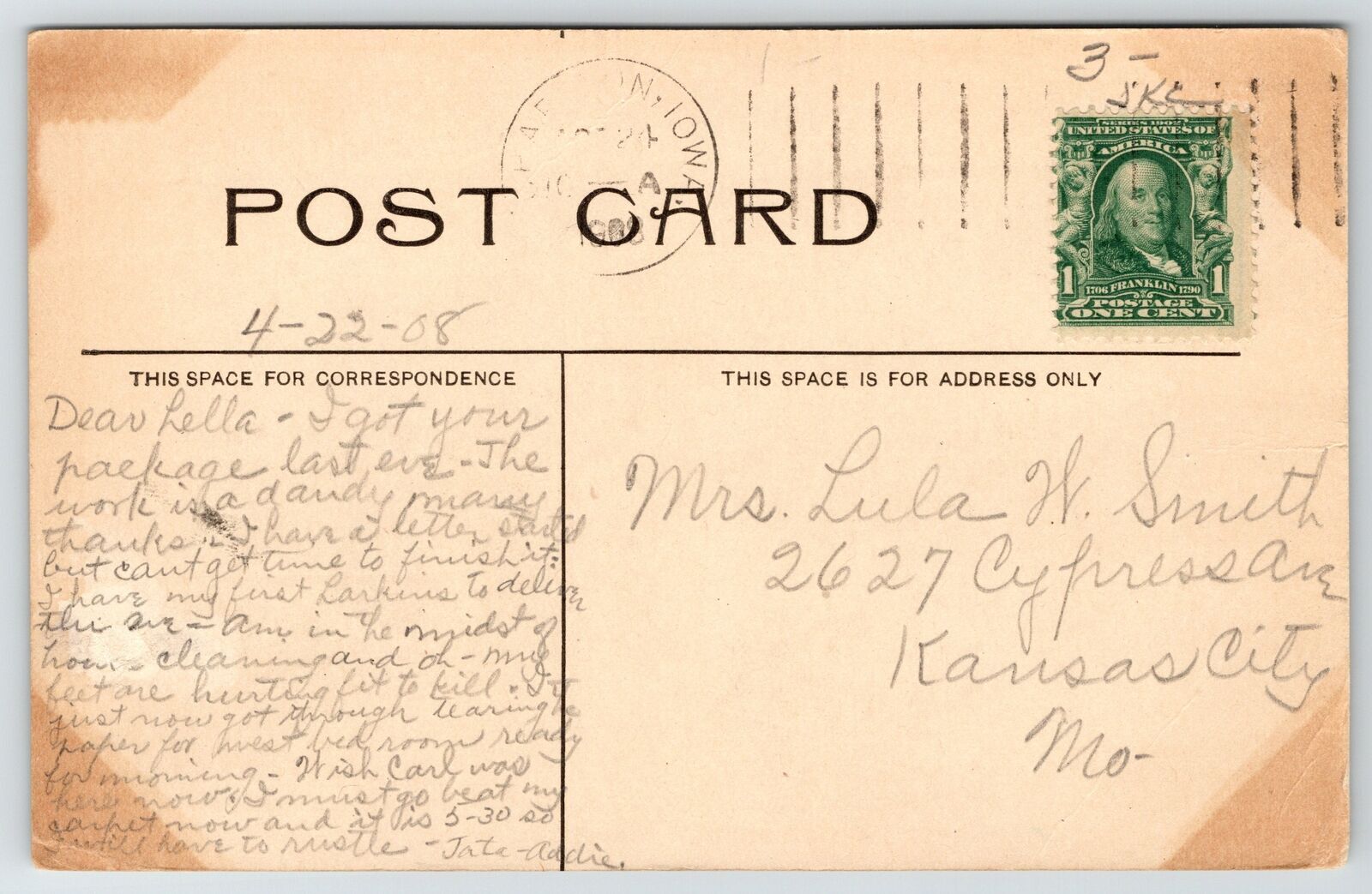 Chariton IA~Younger Tree by 1st Baptist Church w/Stained Glass Windows ...