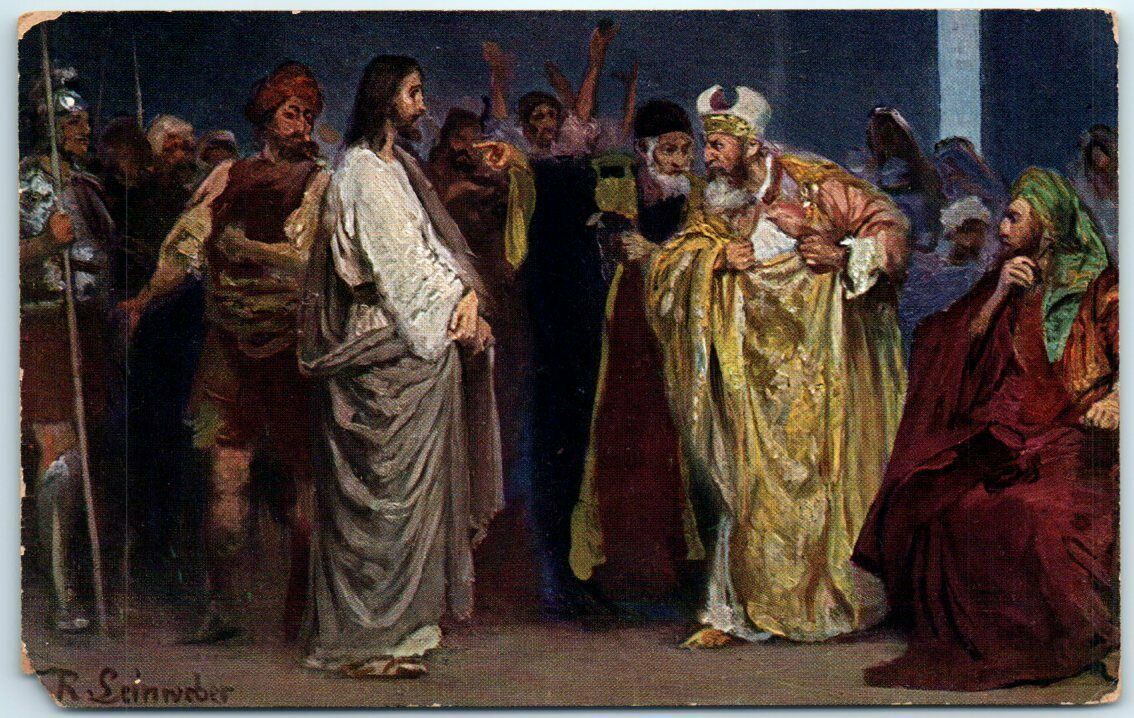 Postcard - The Holy Scriptures - Jesus Before the High-Priest Caiphas ...