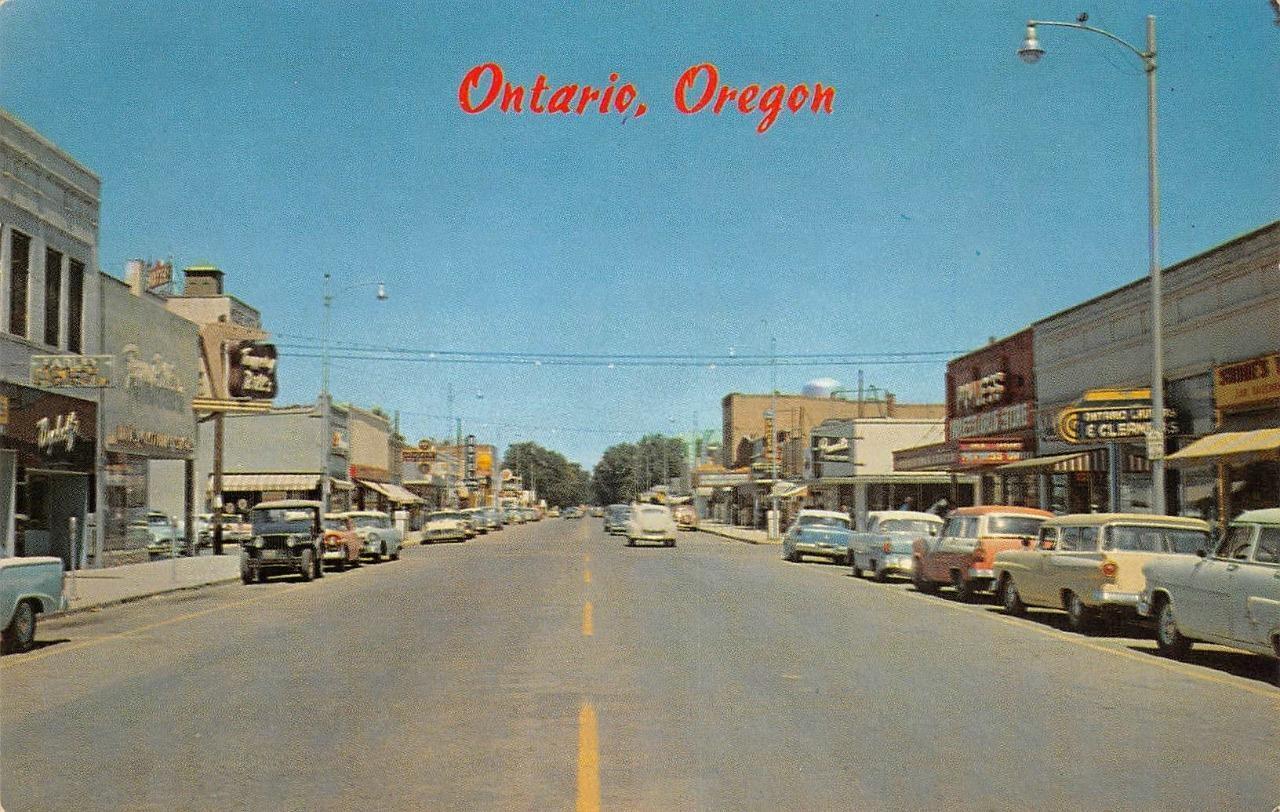 Street Scene ONTARIO, OREGON Snake River Valley 1950s Cars Vintage ...