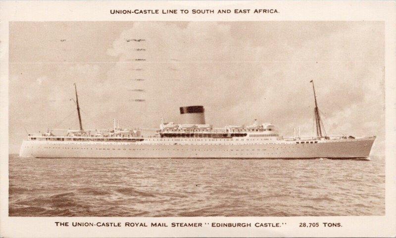 Union-Castle Line 'Edinburgh Castle' Ship Steamship 1950s Postcard H35 ...
