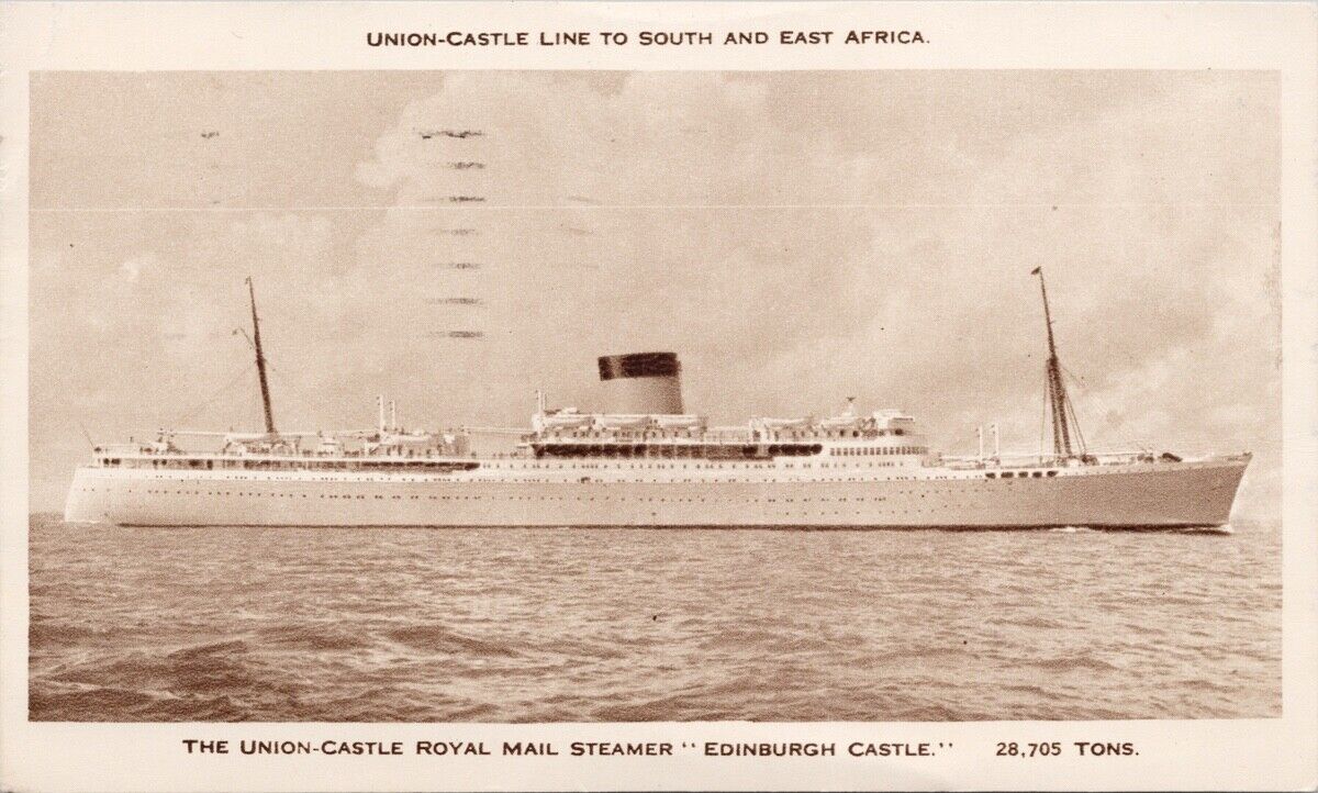 Union-Castle Line 'Edinburgh Castle' Ship Steamship 1950s Postcard H35 ...