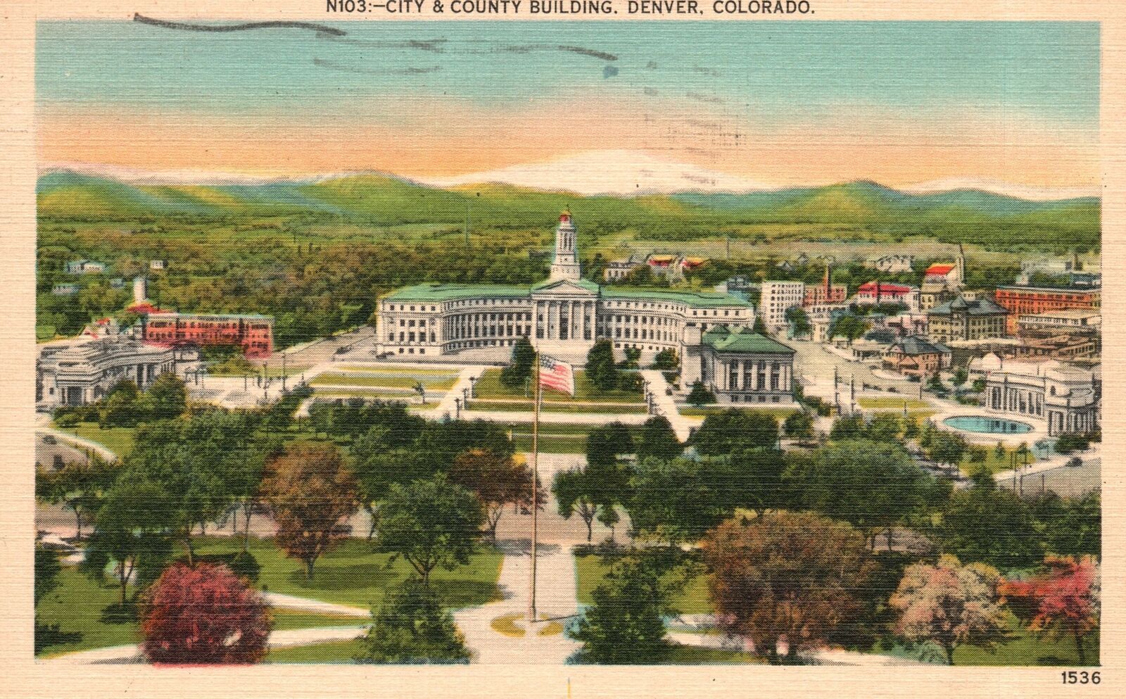 Vintage Postcard 1940's City And County White Stone Building Denver ...