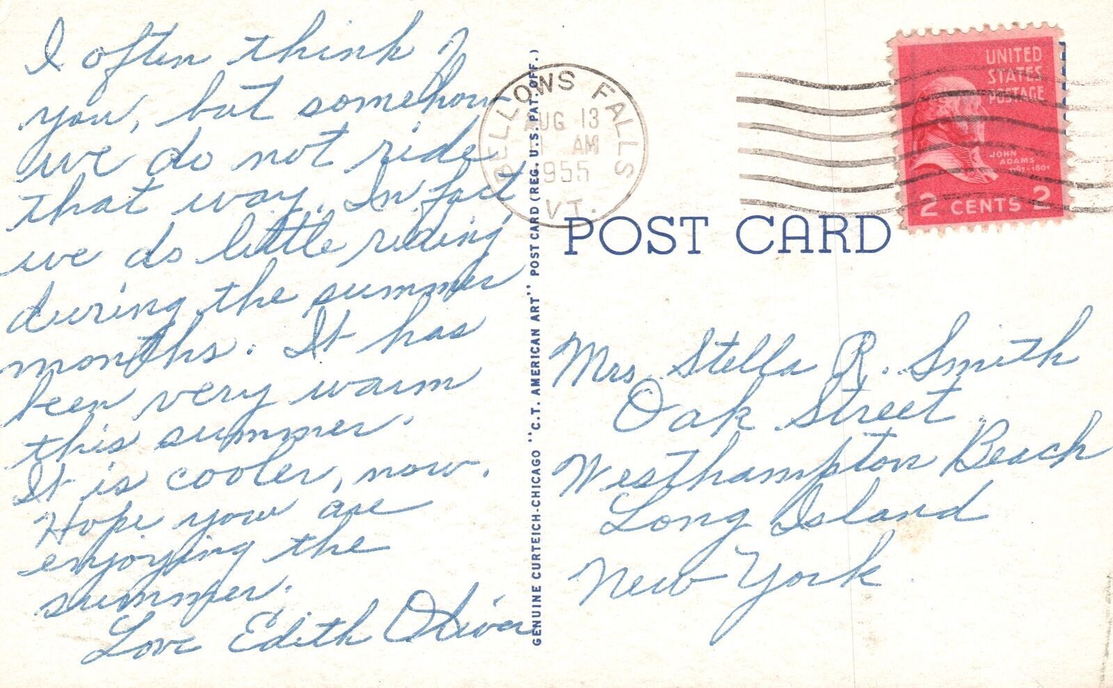 Vintage Postcard 1955 View Of Villas Bridge Bellows Falls Walpole New ...