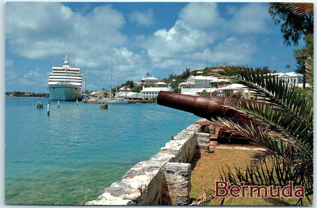 Postcard - Docked Cruise Ship at Ordnance Island - St. George's ...