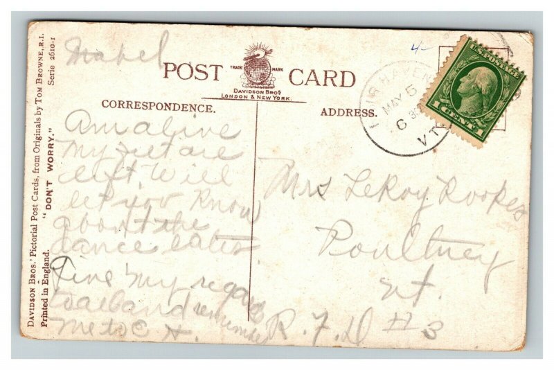 Vintage 1914 Comic Postcard - Orange Crate Falls on Man's Head - One ...