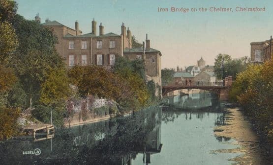 Iron Bridge Chelmer Village Chelmsford Vintage Essex Waterside Postcard ...