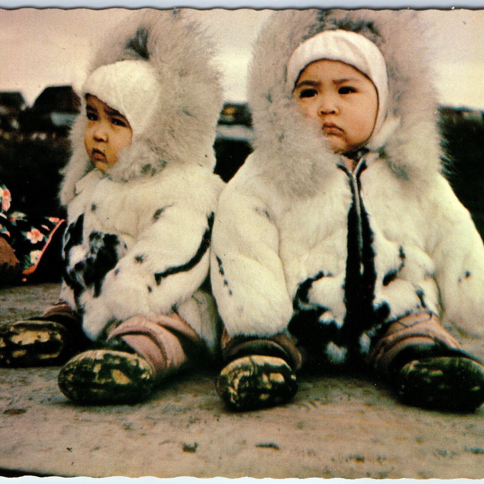 c1970s Pub. Fairbanks, AK Cute Baby Eskimo Twins Native Arctic Indian ...