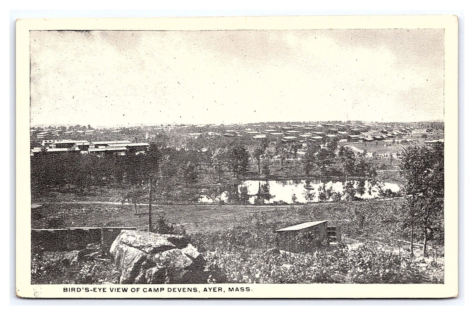 Postcard Bird's-Eye View Of Camp Devens Ayer Mass. Massachusetts U. S ...