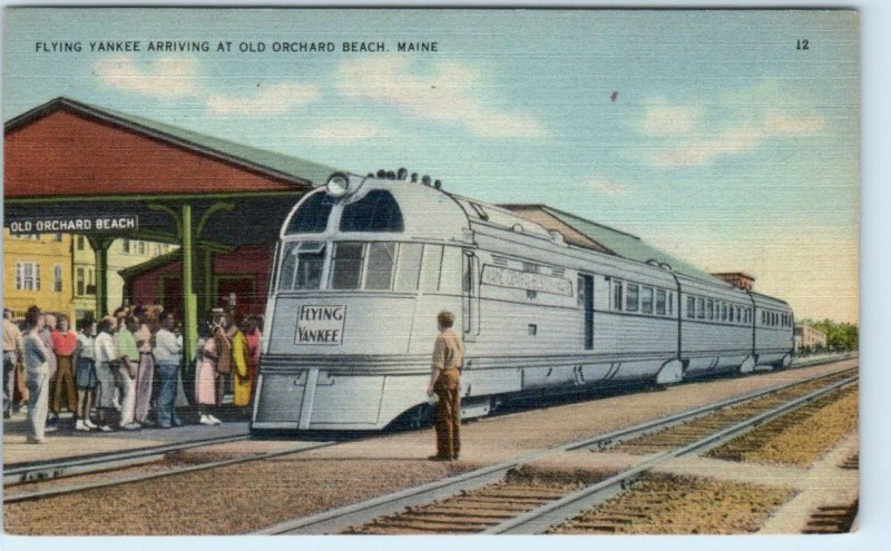 OLD ORCHARD BEACH, Maine ME ~ Name Train FLYING YANKEE Railroad 1940s ...