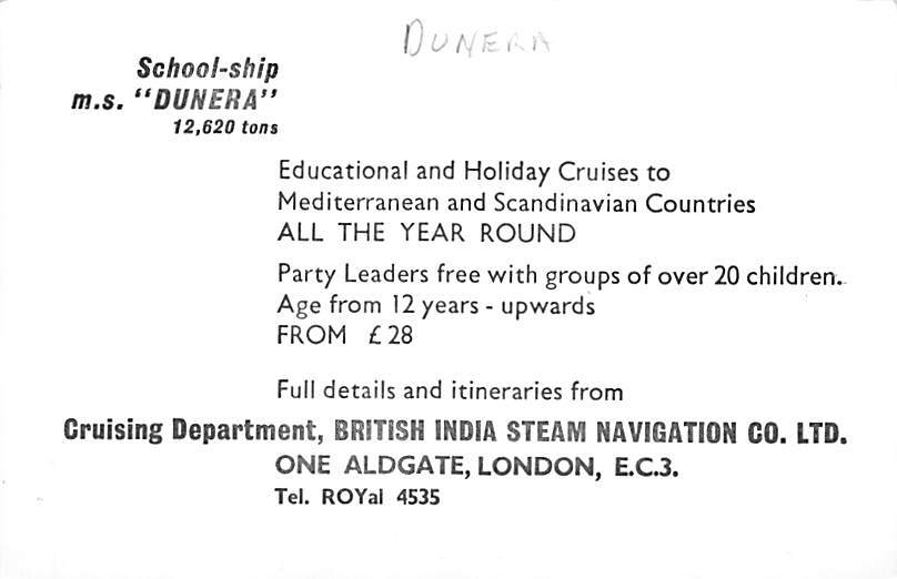 MS Dunera British India Steam Navigation Co Ship Unused | United States ...