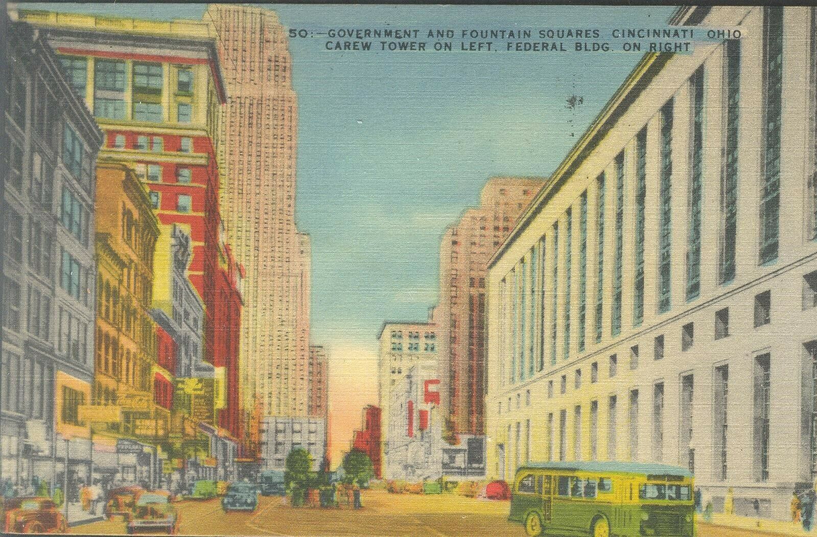 pc2917 postcard Cincinnati Ohio Main Street postally used soldier free ...