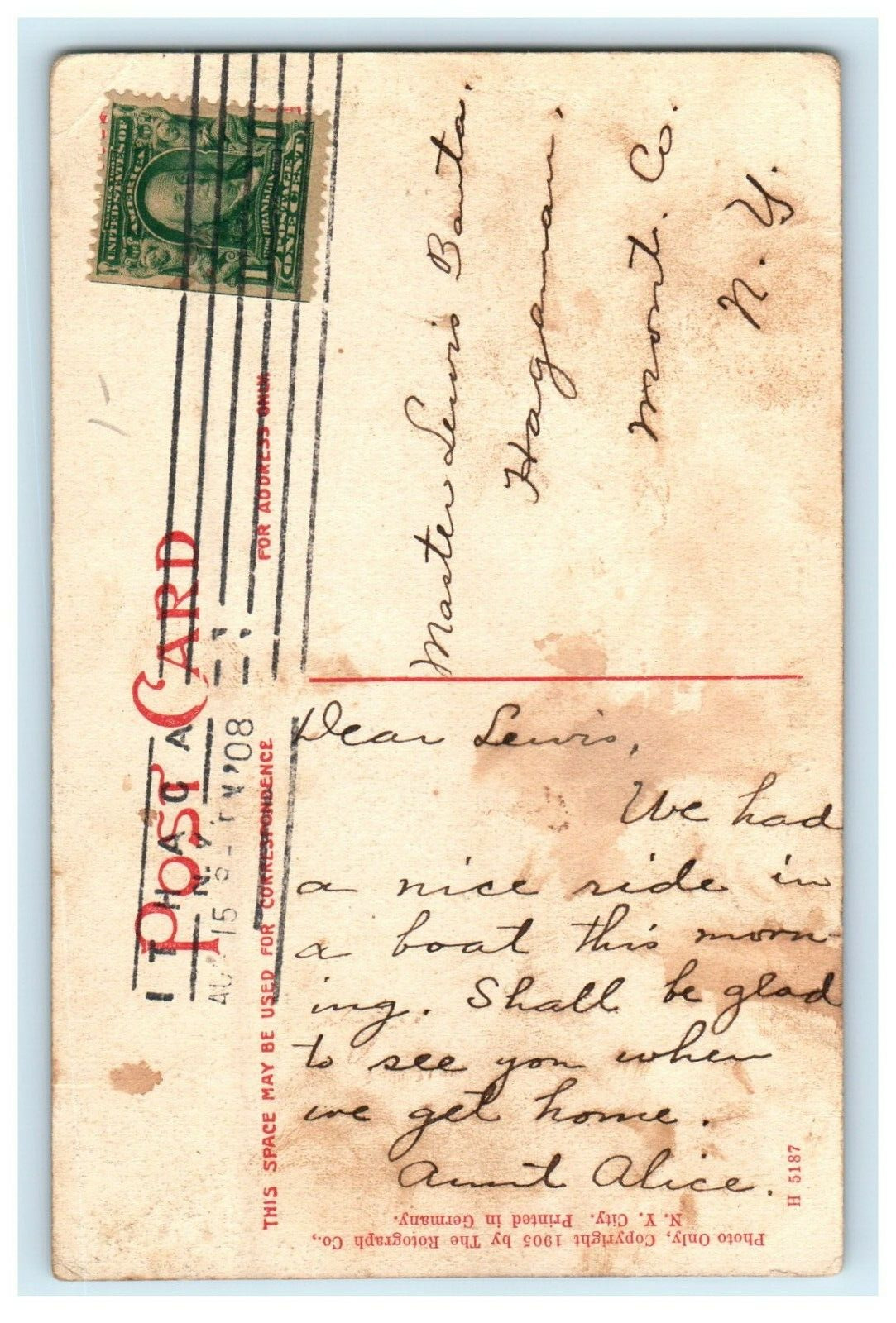 1908 Fall Creek House Waterfalls Ithaca New York NY Handcolored ...