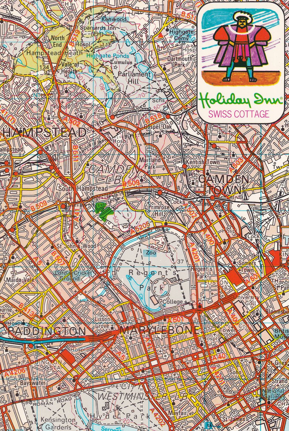 Holiday Inn Swiss Cottage Hampstead London Map Postcard | Europe ...