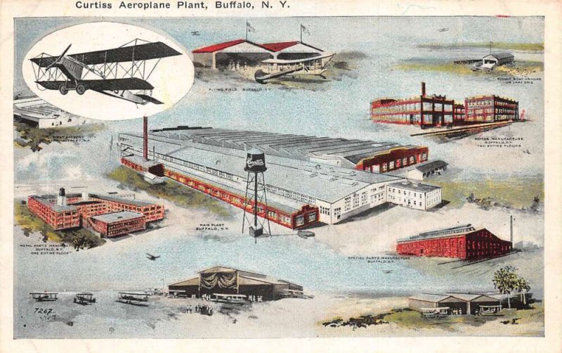 Buffalo New York Curtiss Aeroplane Plant Factory Vintage Postcard ...