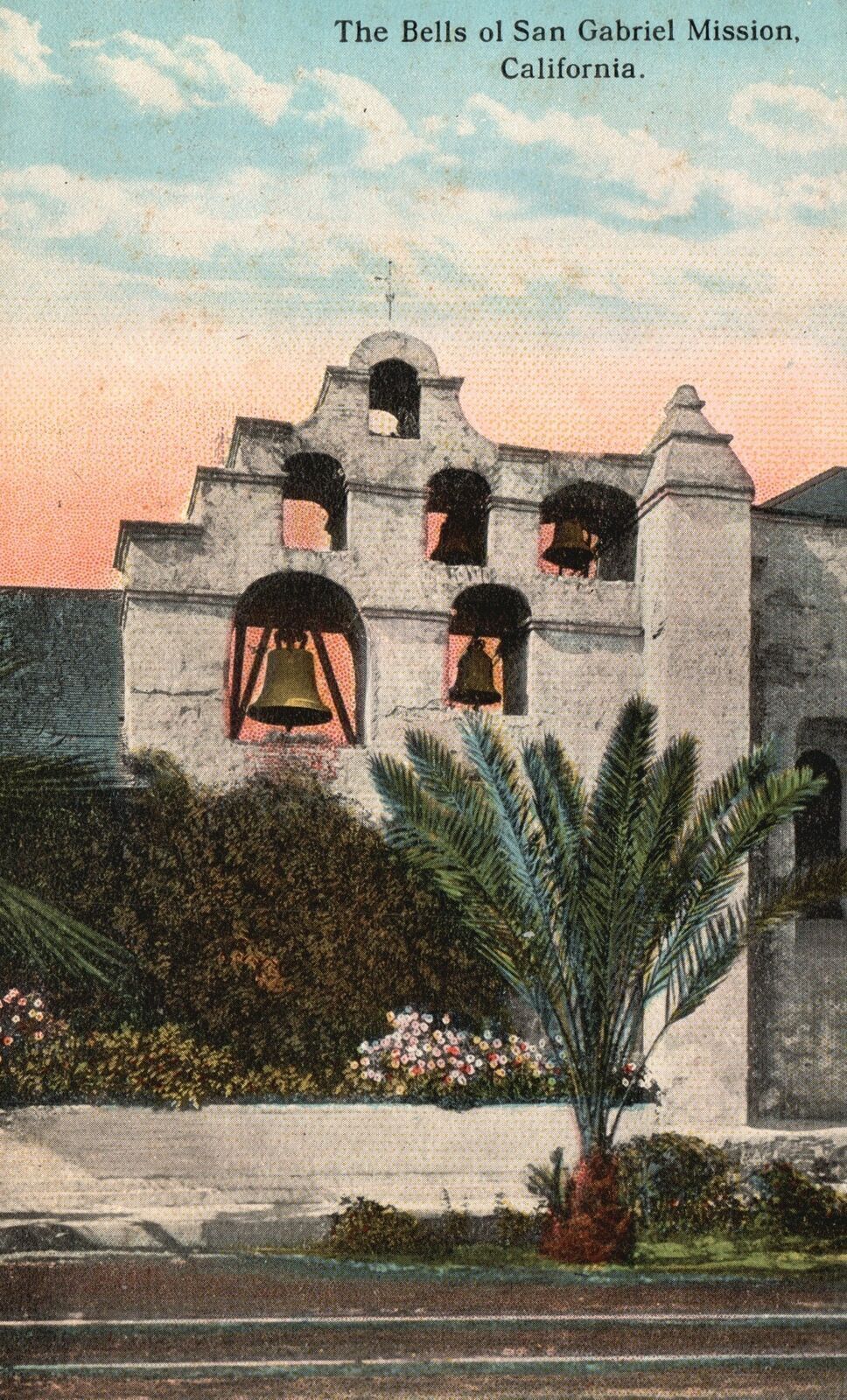 Vintage Postcard 1919 Bells San Gabriel Mission Archangel Landmark ...