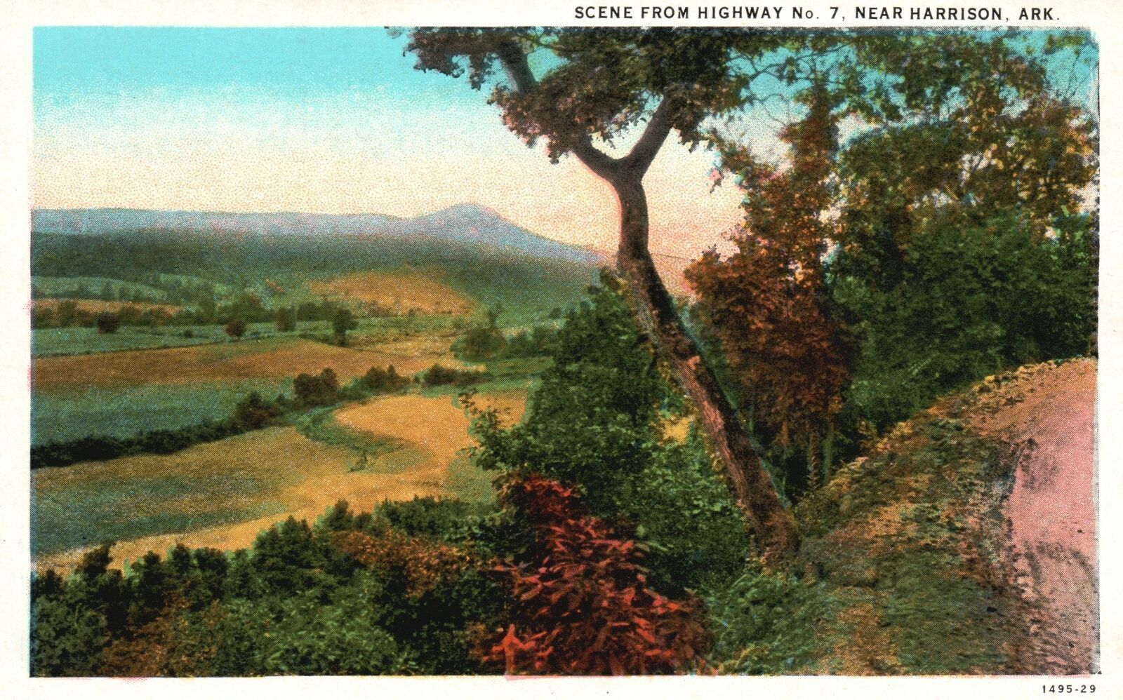 Vintage Postcard Scene From Highway no. 7 From Harrison Park Arkansas ...