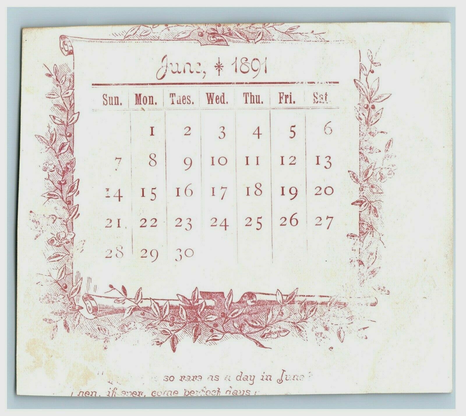 1891 Calendar Cards Ships Sea Cap Blanc & Gaspe Mortello Towers Lot Of ...