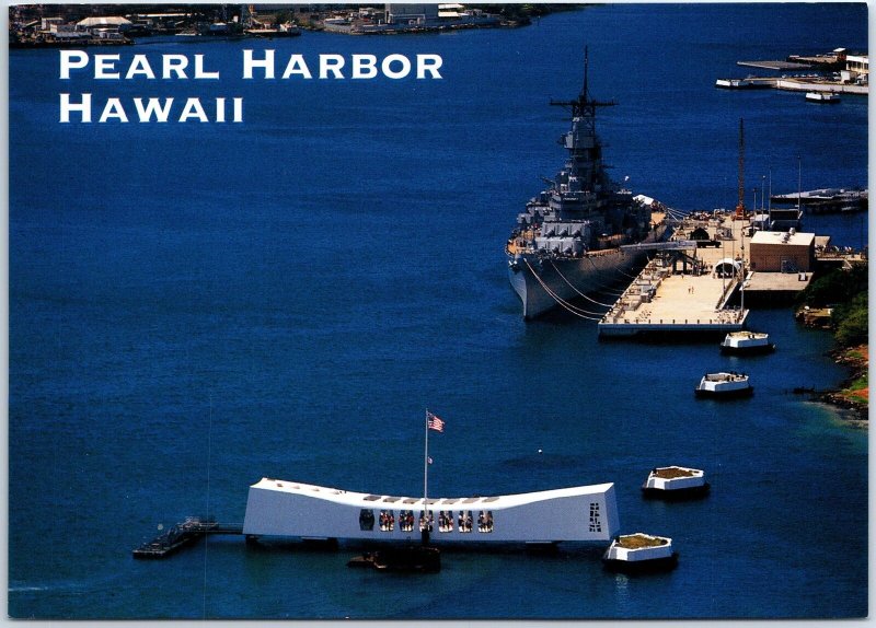 Vintage Continental Sized Postcard Bird's EYE View Pearl Harbor ...
