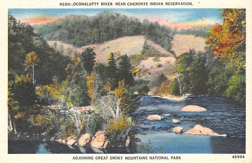 Oconalufty River, near Cherokee Indian Reservation Great Smoky ...