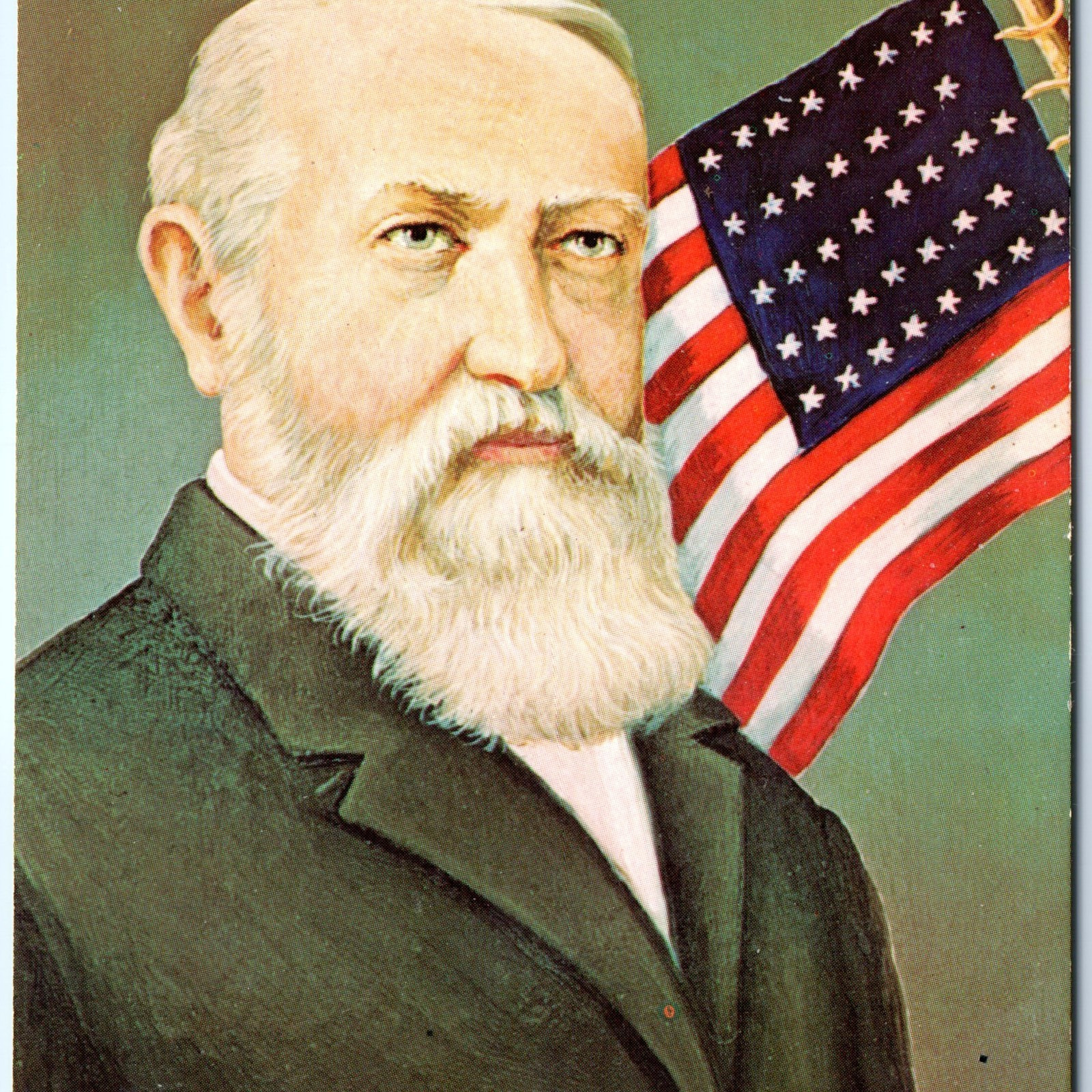 1967 Morris Katz Benjamin Harris 23rd US President Oil Art Painting ...