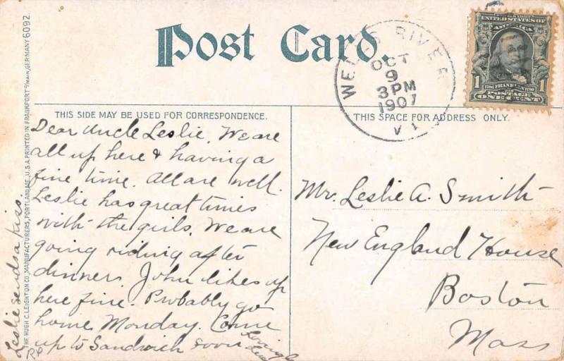 Wells River Vermont panoramic birds eye view of area antique pc Y13328 ...