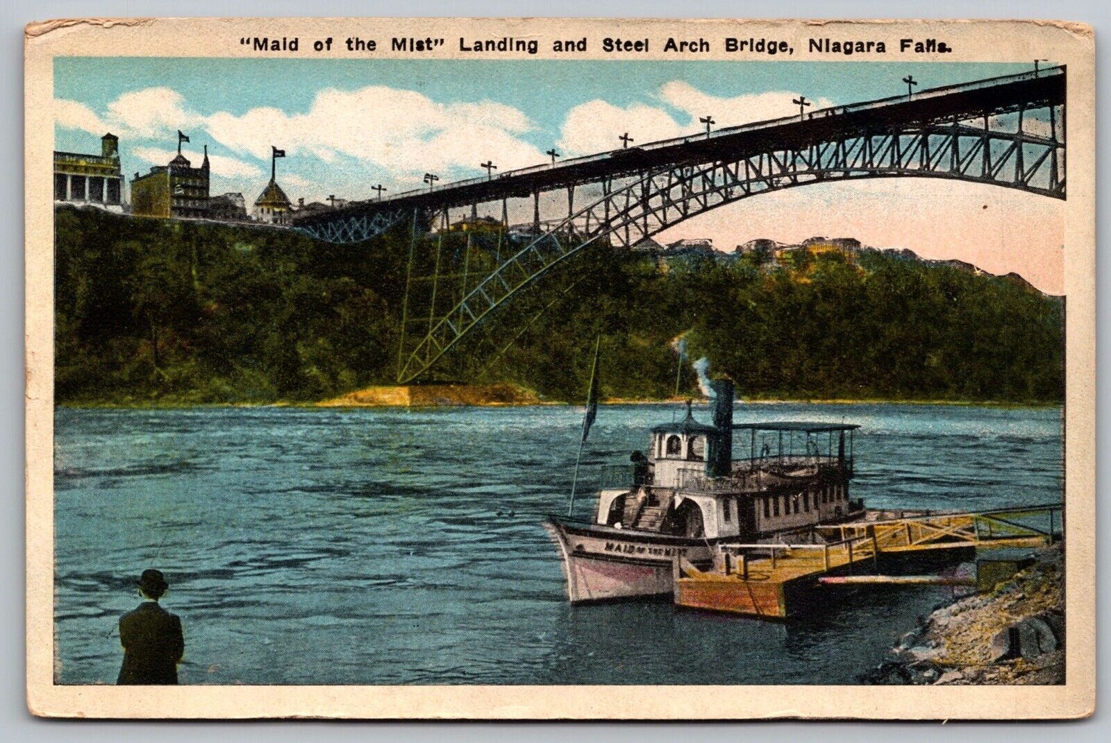 Niagara Falls Canada Maid Of Mist Landing Steel Arch Bridge WB Postcard ...