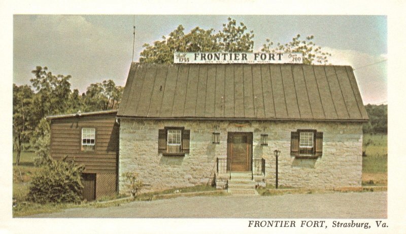 Vintage Postcard Frontier Fort Settlers Shenandoah Valley Strasburg ...