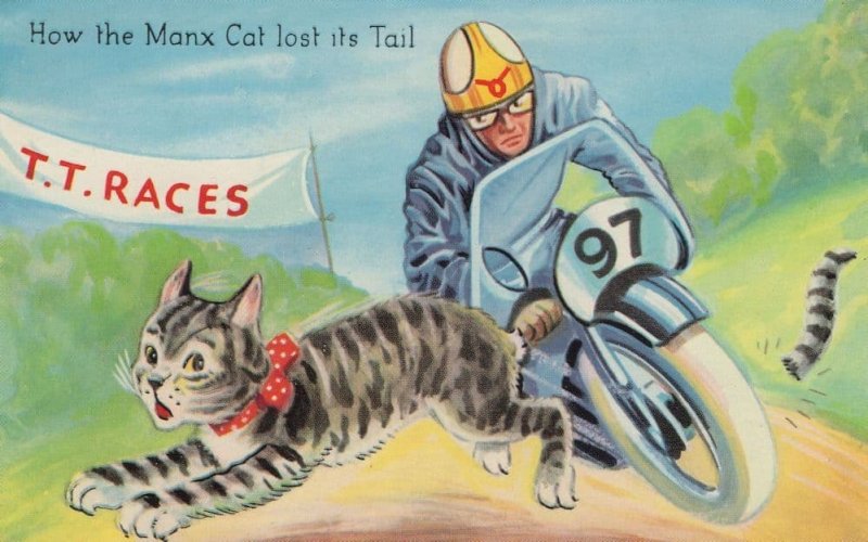 TT Races Isle Of Man How The Manx Cat Lost Its Tail Postcard | Europe ...