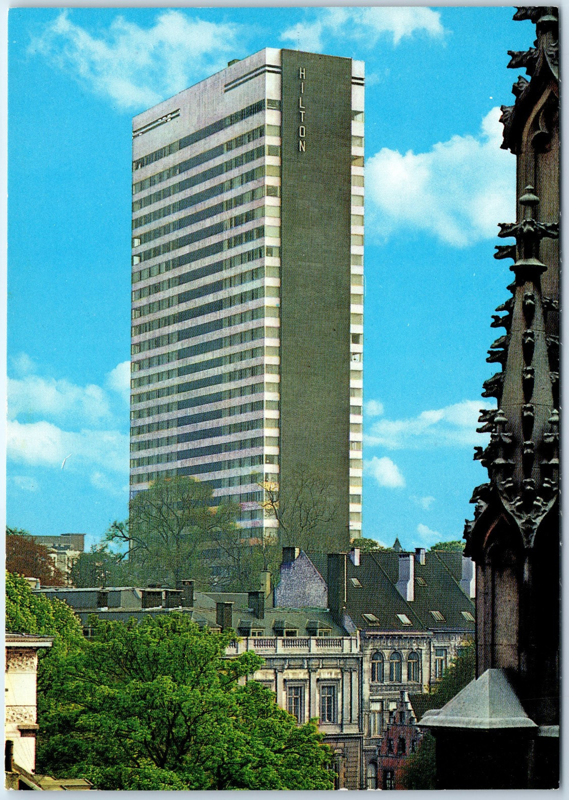 c1970s Brussels, Belgium Hilton Hotel High-Rise Building Architecture ...