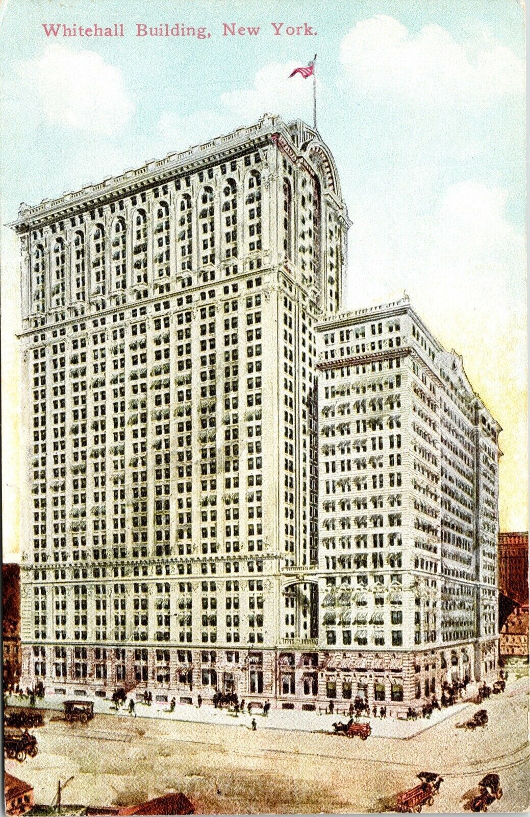 Whitehall Building New York NY Horse Buggy Old Cars Antique Postcard DB ...