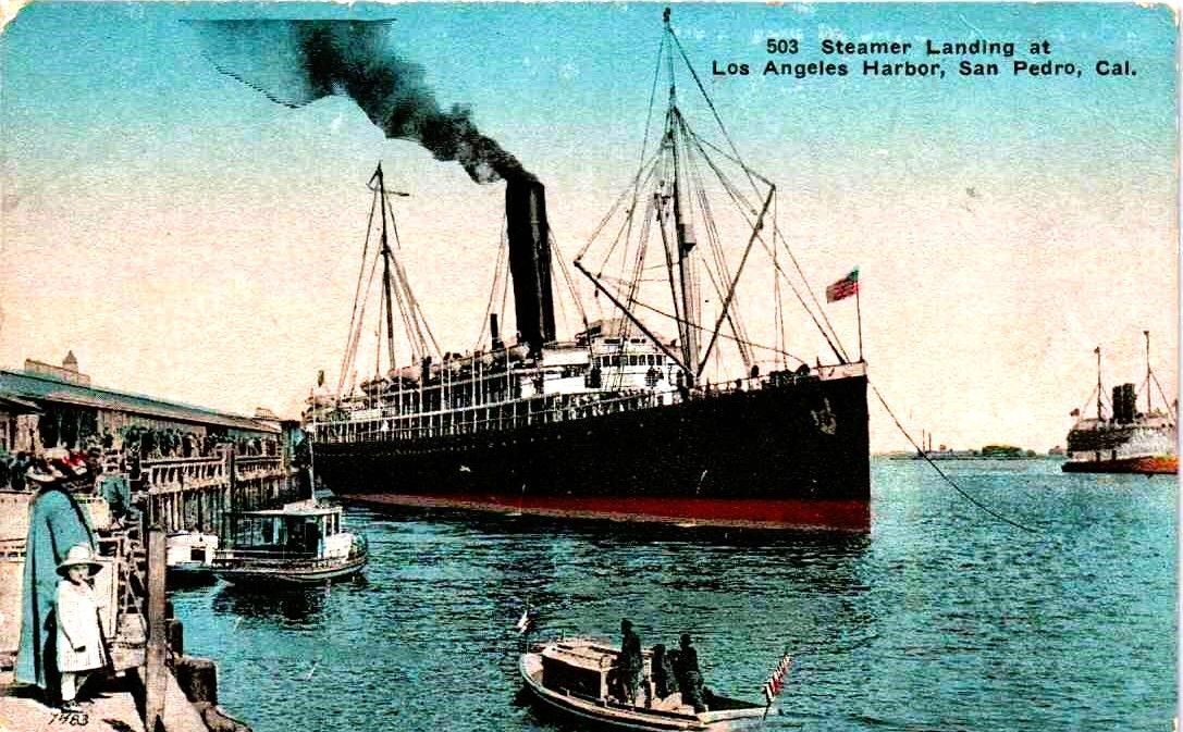 Los Angeles, California - Steamer Landing at San Pedro - c1908 | United ...