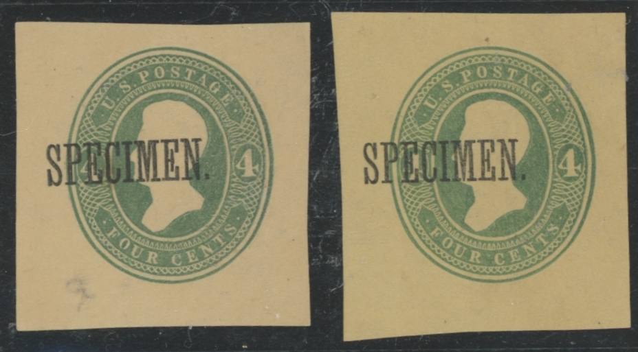 US U254s/U255s Specimens. Pencil on backs. Catalog value is for cut ...