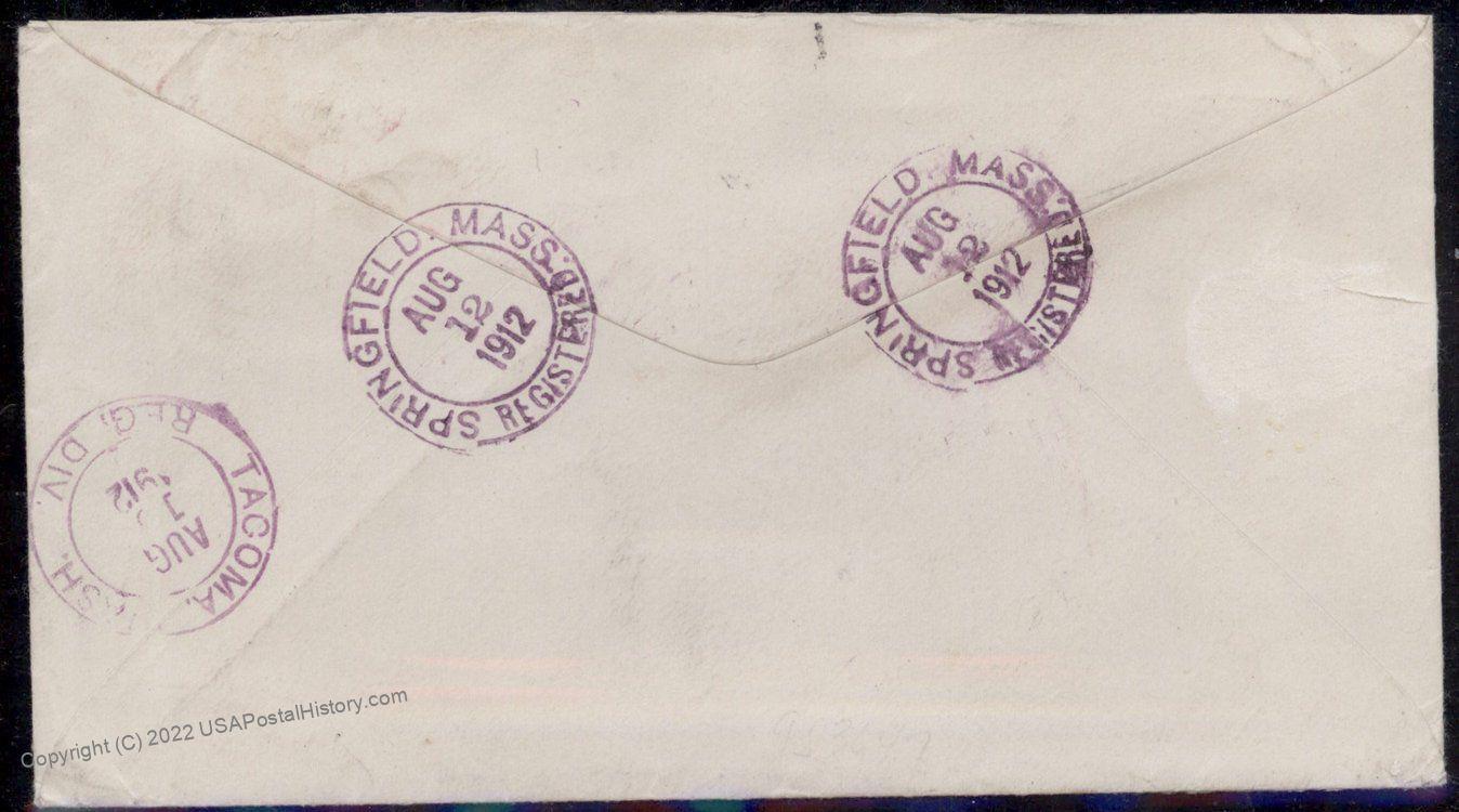 USA 1912 Springfield Mass 10c Registered Mail Return Receipt Stamp ...