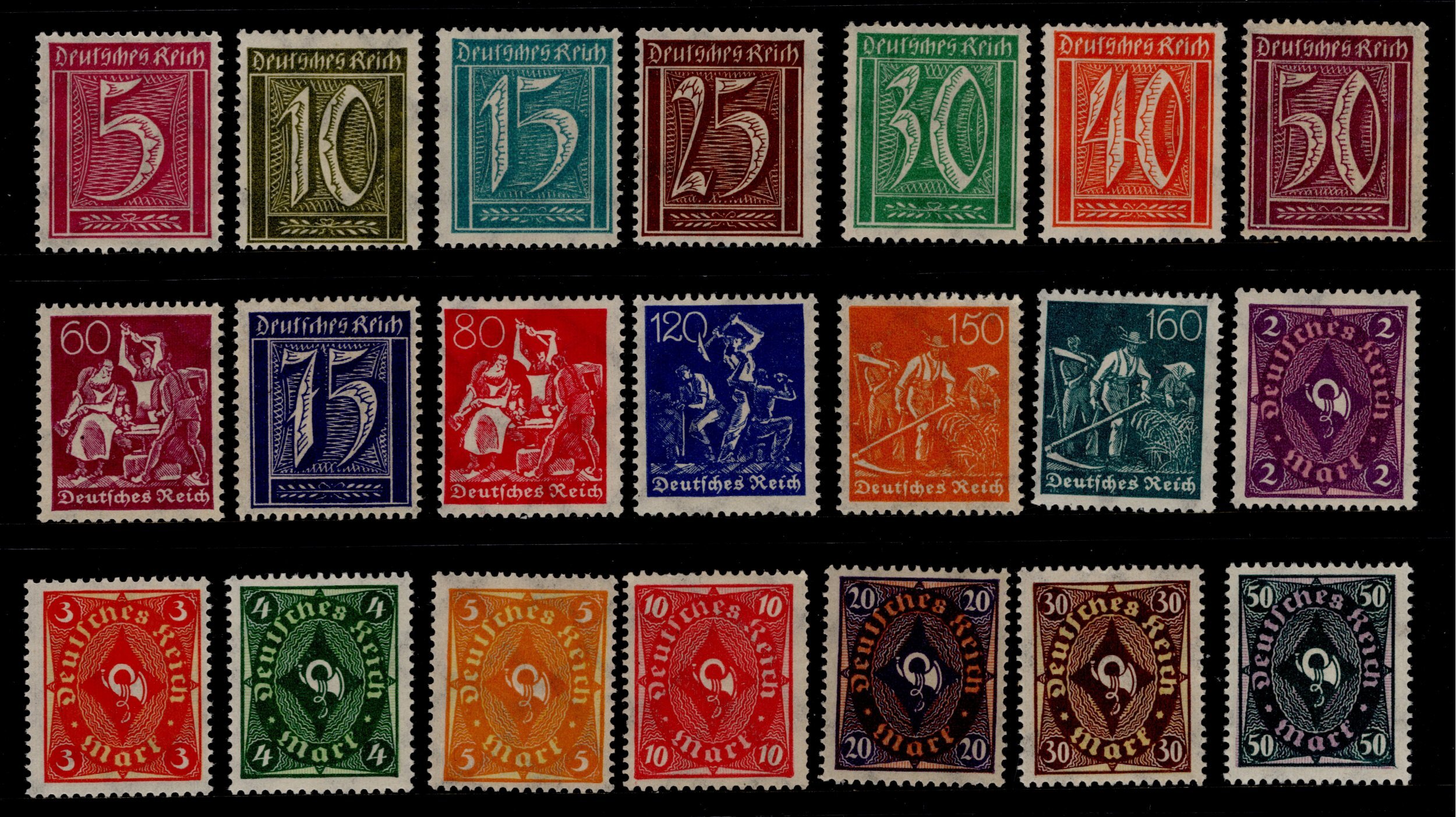 MNH 1921-1922 German Short Set of Postage Stamps | Europe - Germany ...