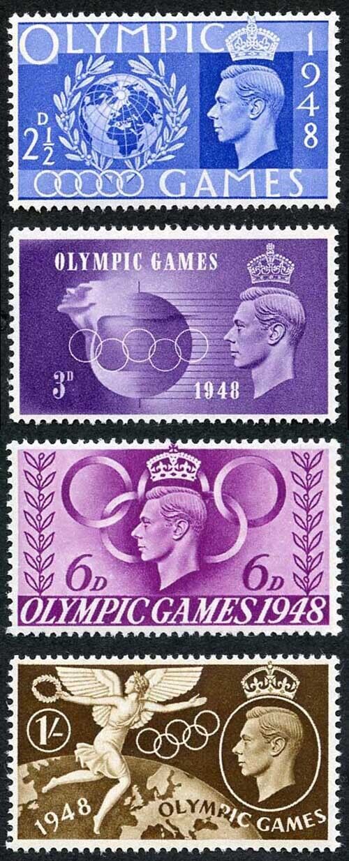 SG495-498 1948 Olympics set U/M | Great Britain, Stamp / HipStamp