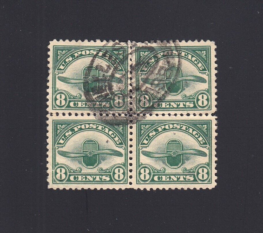 AIR MAIL: Scott #C4 8c Propeller USED BLOCK of 4 | United States, Air ...