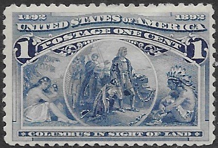 US 230 1893 1 cent fine mint - hinged | United States, General Issue ...