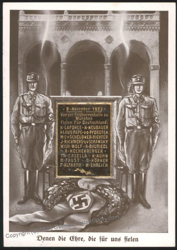 3rd Reich Germany 1935 Nazi Martyrs Beer Hall Putsch Waffen SS Guards ...