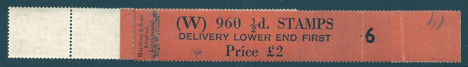 ½d Edward Crown watermark Vertical Delivery Coil leader W 6 MNH | Great ...